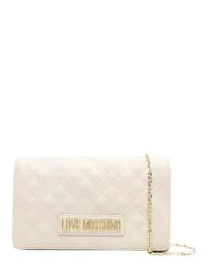 Moschino Quilted Chain Clutch - Neutrals