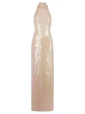 Raquel Diniz Sequin Open-back Maxi Dress - Neutrals