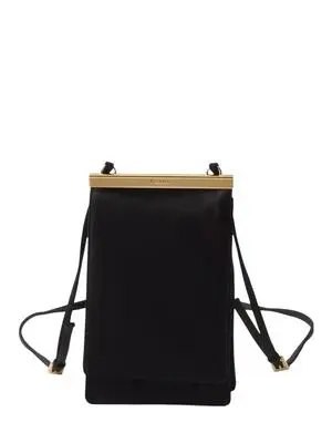 Prada Mini Logo-lettering Shoulder Bag - Black
