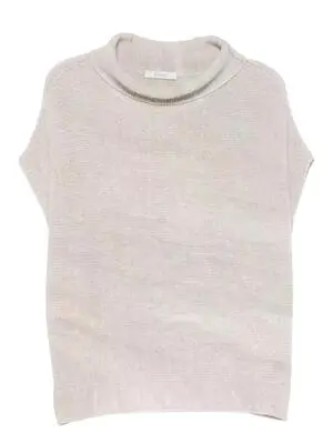 Kristensen Du Nord Roll Neck Merino Wool Top - Neutrals