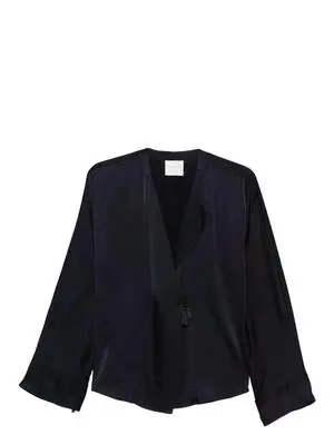 FORTE_FORTE Tassel V-neck Top - Blue
