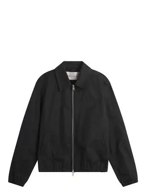 Ami Zipped Cotton Gabardine Jacket With Embossed De Coeur - Noir