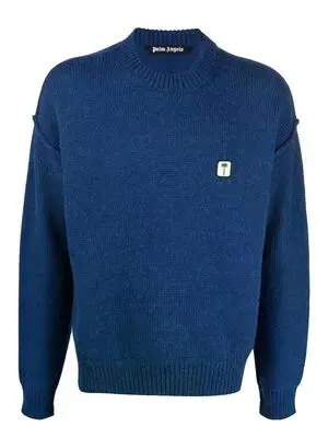 Palm Angels Logo-patch Jumper - Blue