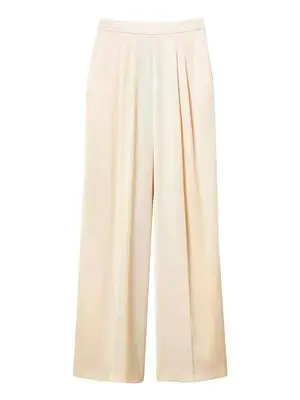 TWINSET Wide-leg Satin Trousers - Neutrals