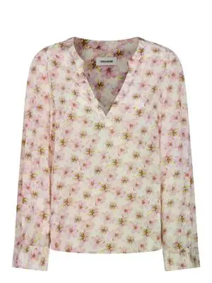 Zadig&Voltaire Floral-print Long-sleeve Blouse - Neutrals