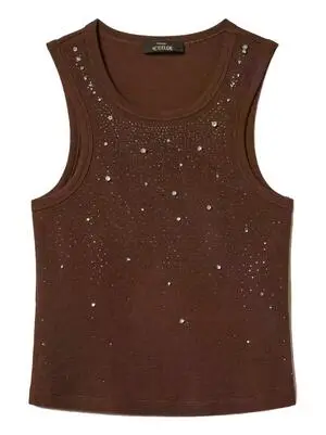 TWINSET Embroidered Top - Brown