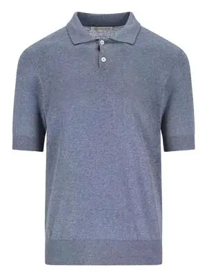 Brunello Cucinelli Buttoned Polo Shirt - Blue