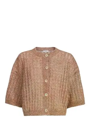 Brunello Cucinelli Cable-knit Openwork Cardigan - Brown