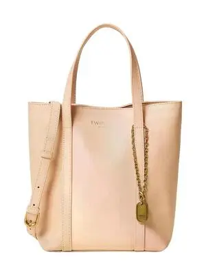 TWINSET Leather Tote Bag With Chain Detail - Pink
