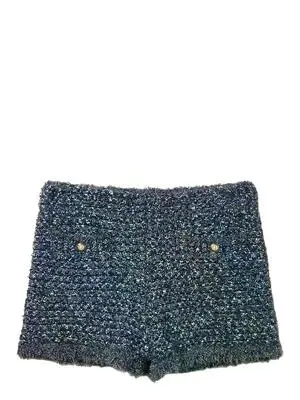 TWINSET Frayed Knit Shorts - Blue
