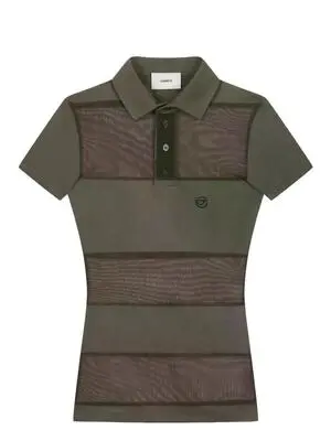 Coperni Striped Sheer Polo Shirt - Green