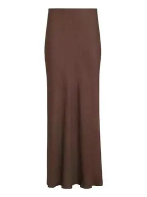 Brunello Cucinelli Slit-detail Maxi Skirt - Brown