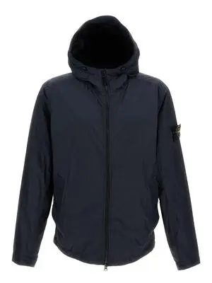 Stone Island Hooded Zip-up Jacket - Blue