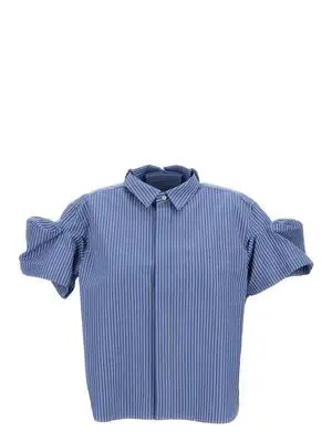 Sacai Striped Poplin Shirt - Sky Blue
