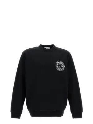 Stone Island Crewneck Cotton Sweatshirt - Black