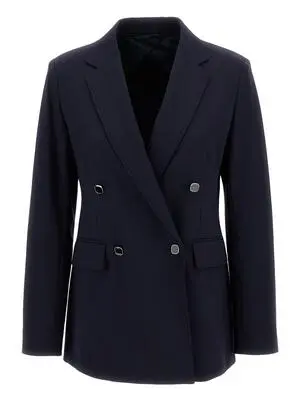 Max Mara Giacca Doppiopetto Jersey Riviera - Blu