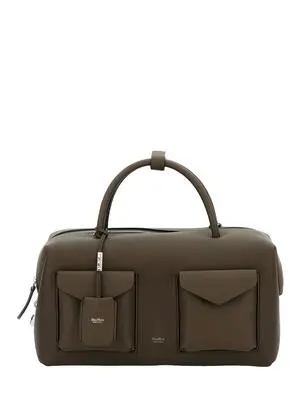 Max Mara Medium Calfskin Bowling Bag - Green