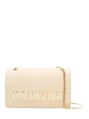 Moschino Logo-plaque Shoulder Bag - Neutrals
