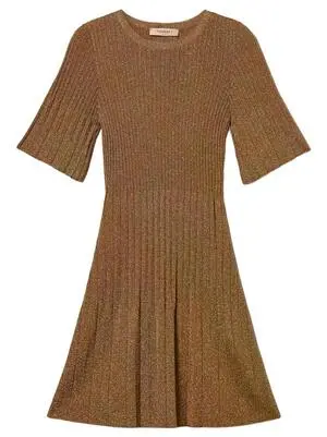 TWINSET Lurex Knitted Dress - Brown