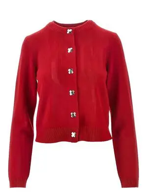 Tory Burch Flower-button Cardigan - Red