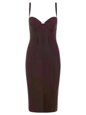 Elisabetta Franchi Panelled Midi Dress - Brown
