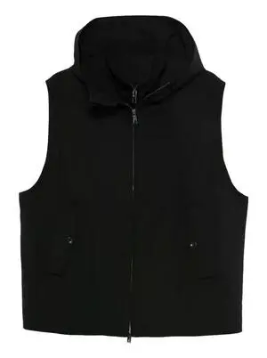 Emporio Armani Hooded Zip Gilet - Black