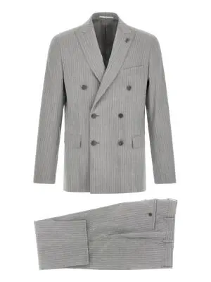 Pal Zileri Pinstripe Double-breasted Suit - Grey