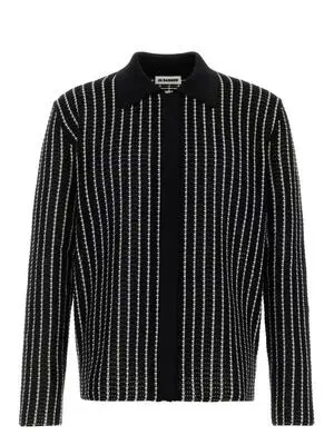 JIL SANDER Embroidered Cardigan - Black