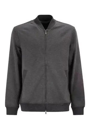 Brunello Cucinelli Zip Ribbed-knit Sweatshirt - Grey