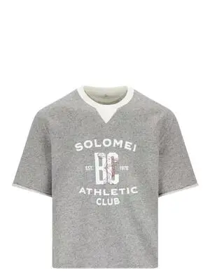 Brunello Cucinelli Logo-print T-shirt - Grey