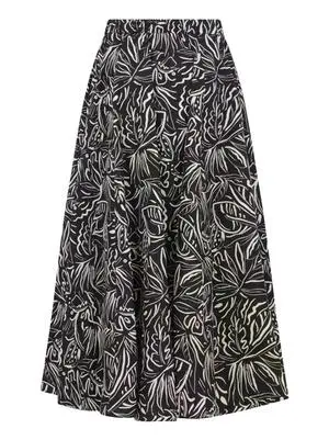 Aspesi Floral-print Midi Skirt - Black