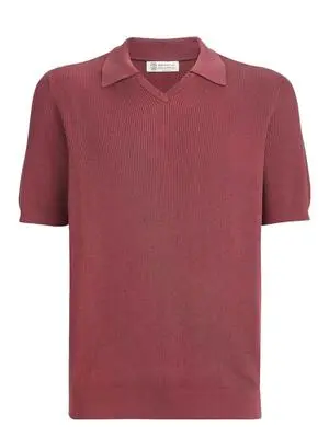 Brunello Cucinelli Ribbed T-shirt - Red