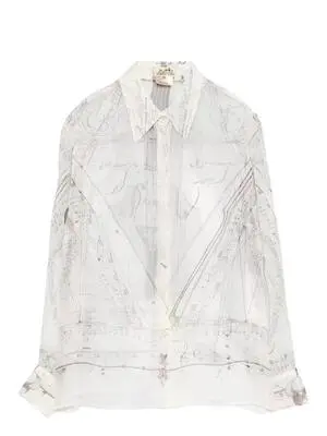 Hermès 1990s Printed Shirt - White