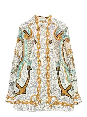 Hermès 1990s Chain-print Shirt - Neutrals