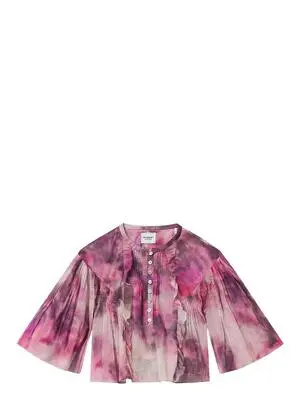 MARANT ETOILE Veelia Ruffled Buttoned Blouse - Pink