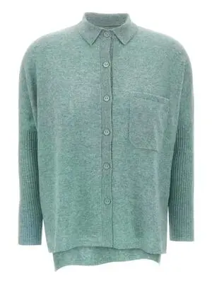 NOT SHY Andrea Polo-collar Cardigan - Green
