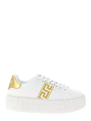 Versace La Greca Platform Sneakers - White