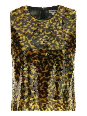 Staud Sequin Embellished Top - Yellow