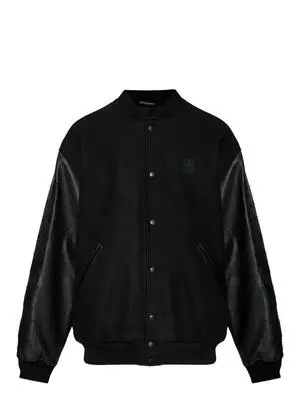 Vetements Star-print Embossed Bomber Jacket - Black