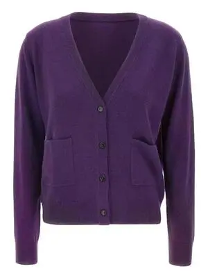 NOT SHY Ava Patch-pocket V-neck Cardigan - Purple