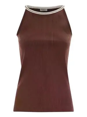 Brunello Cucinelli Ribbed Crew-neck Tank Top - Brown