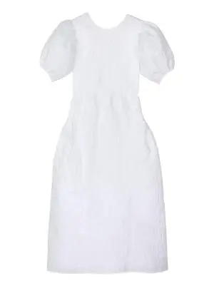 Cecilie Bahnsen Matelassé Puff-sleeved Dress - White