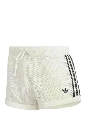 Adidas Crochet 3-stripes Shorts - White