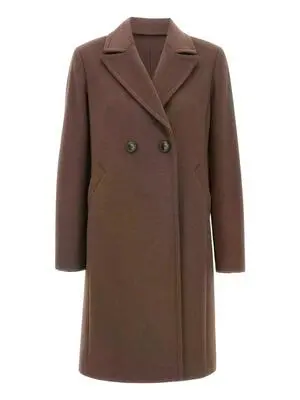 KAOS Button Double-breasted Coat - Brown