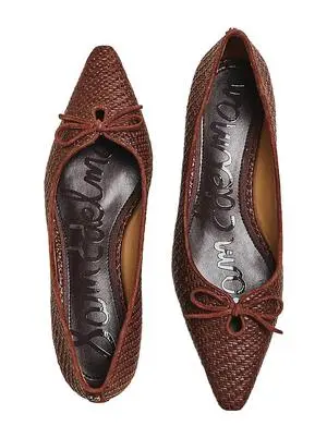 Sam Edelman Esmira 2 Bow Woven Ballet Flats - Bourbon
