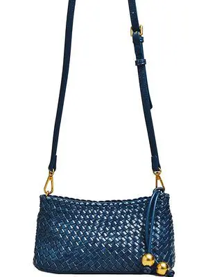 Anthropologie Woven Mini Sling Crossbody Bag - Blue/grey