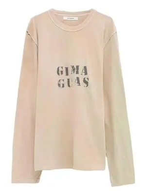 Gimaguas Long-sleeve Logo-print T-shirt - Neutrals