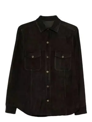 RIFUGIO Pocket Suede Shirt - Brown