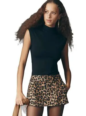 Maeve Sleeveless Mock-neck Top - Black Onyx