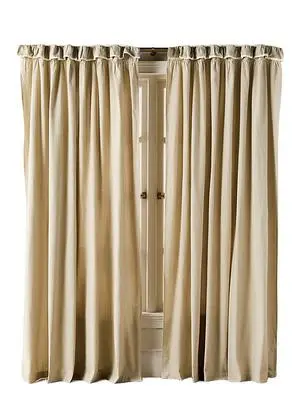 Anthropologie Ruffle Top Cotton Woven Curtain - Neutral